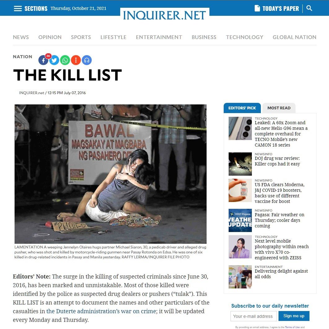 Resource Library - Stop The Killings PH